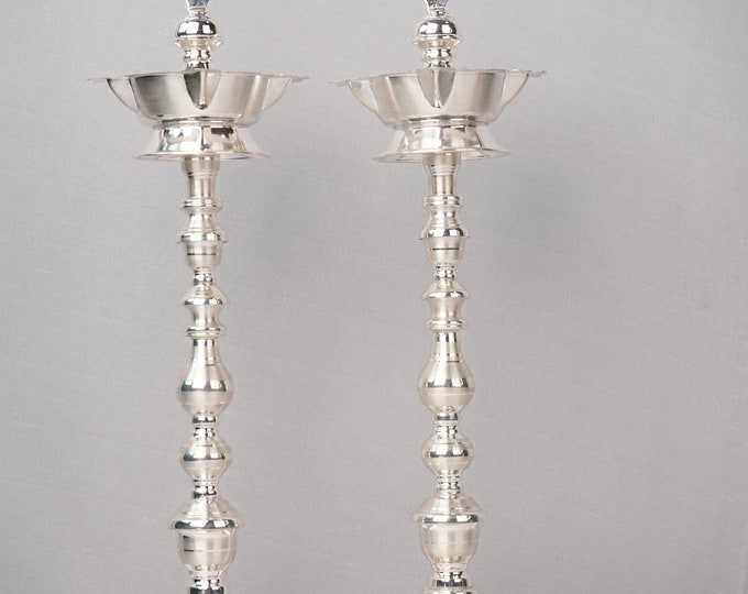 Pure Silver Diya Big, Diya Temple Pooja, Dia for Temple, Deepak for ...