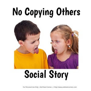 Social Story: No Copying Others - Etsy