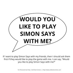 Social Story: Playing Simon Says - Etsy