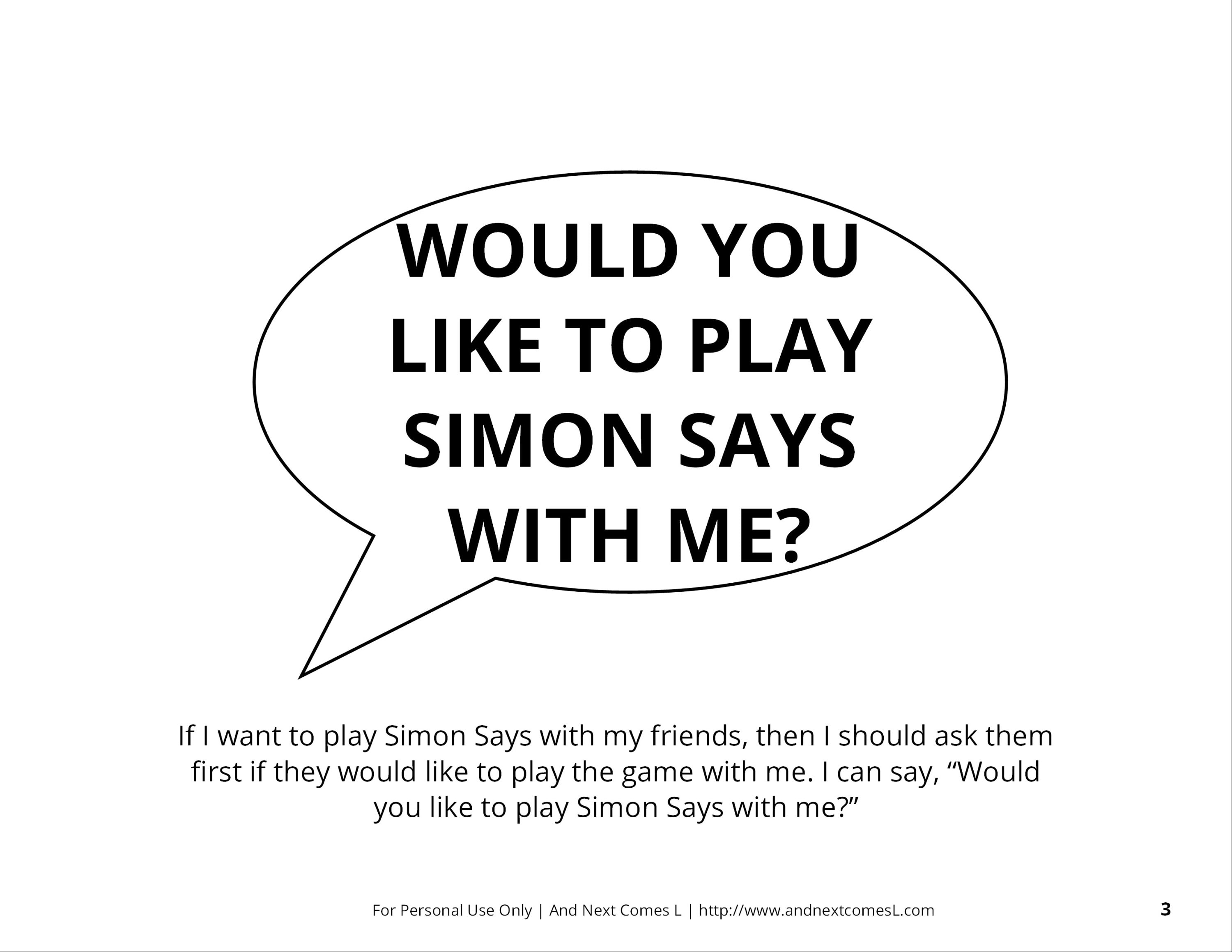 Social Story: Playing Simon Says - Etsy