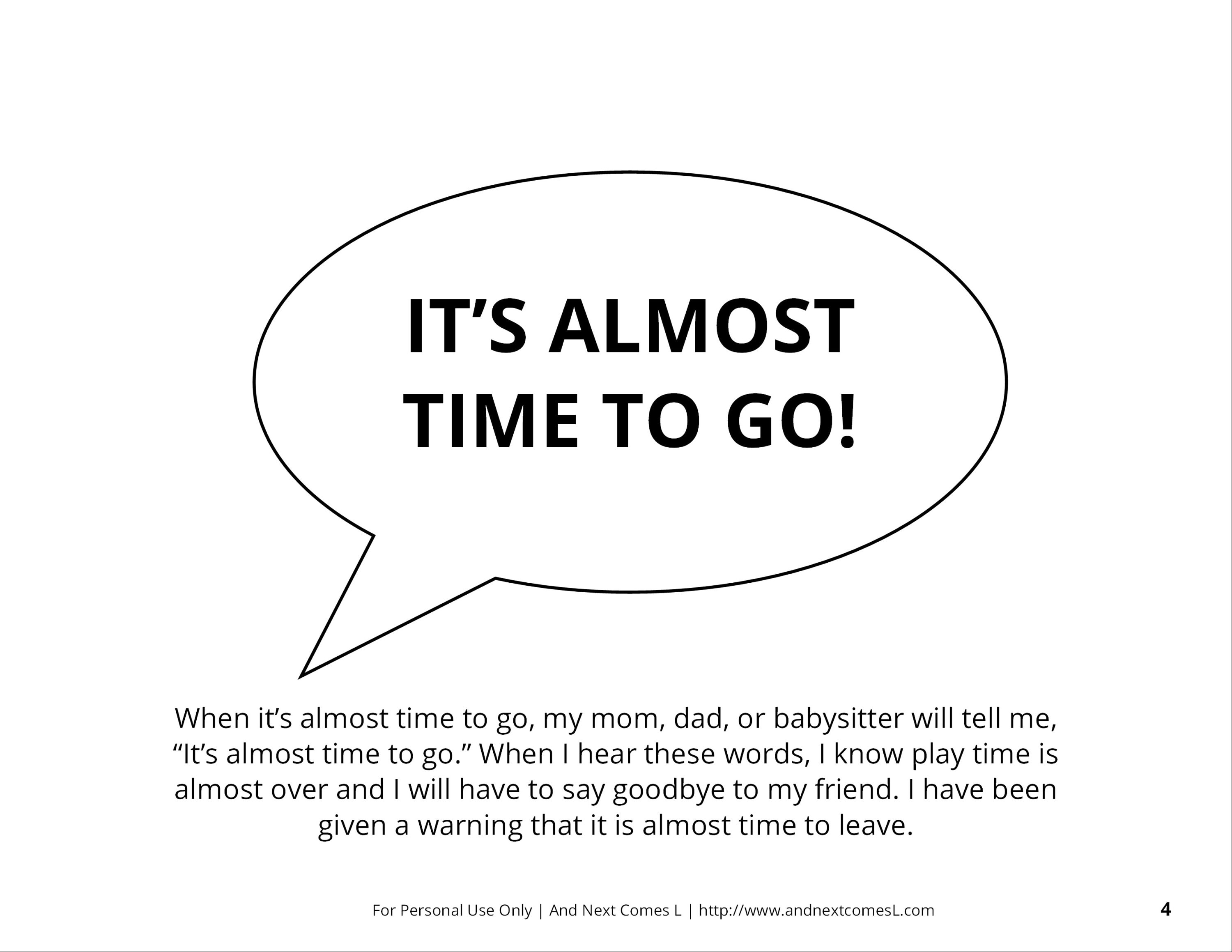 Social Story: It's Time to Go! - Etsy Canada