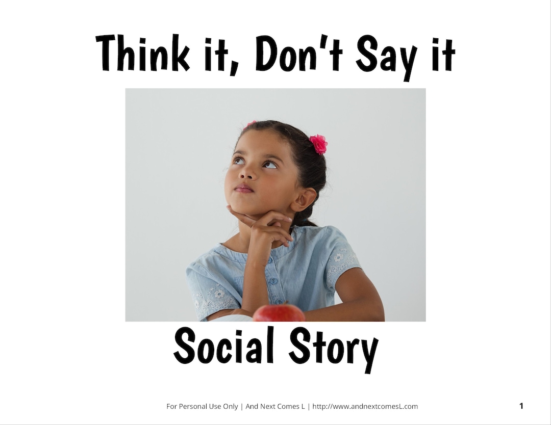 Social Story: Think It, Don't Say It - Etsy
