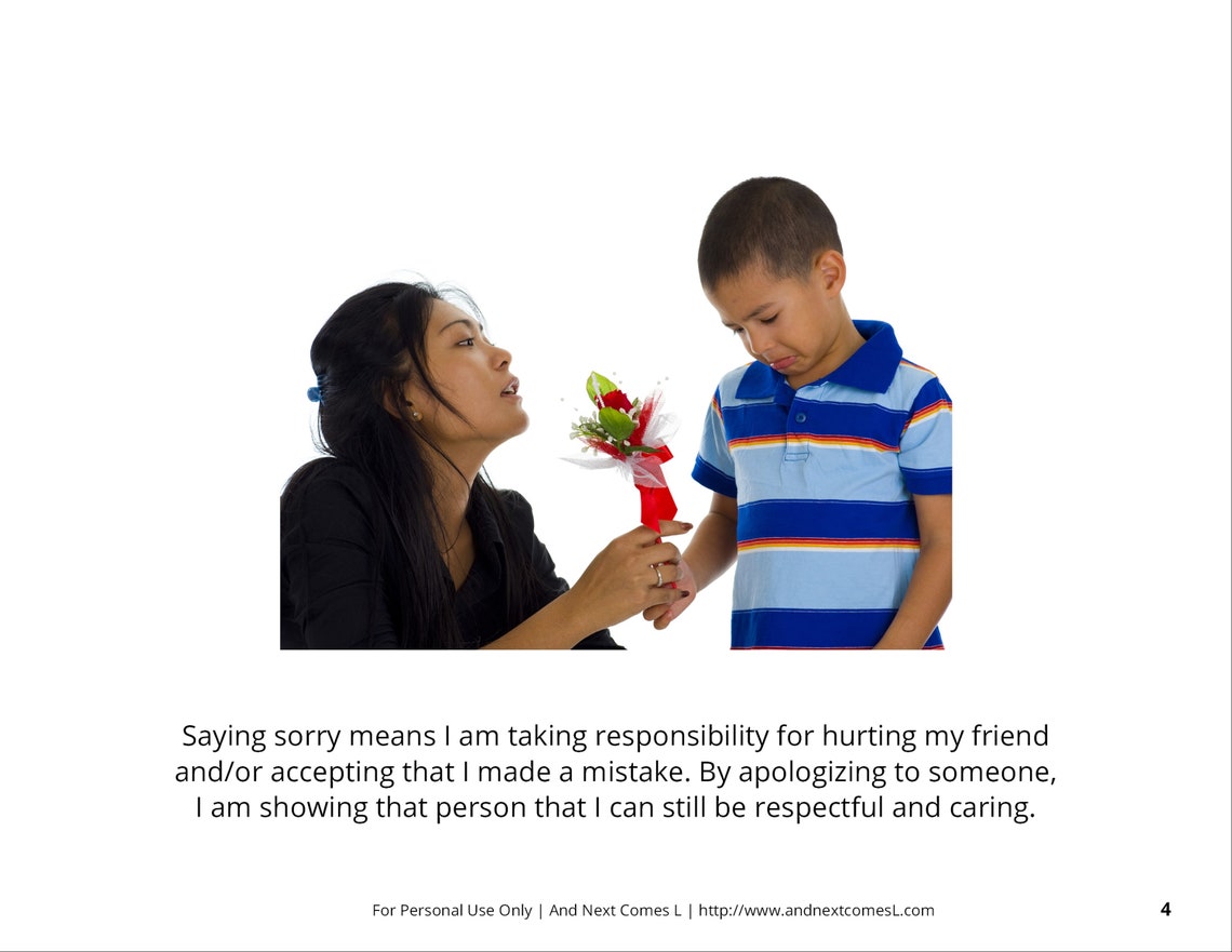 Social Story: Saying Sorry/apologizing - Etsy