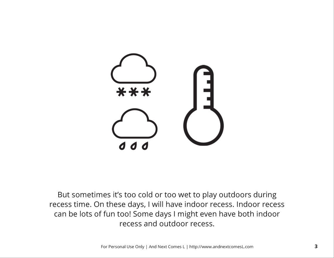 Social Story: Indoor Recess | Etsy