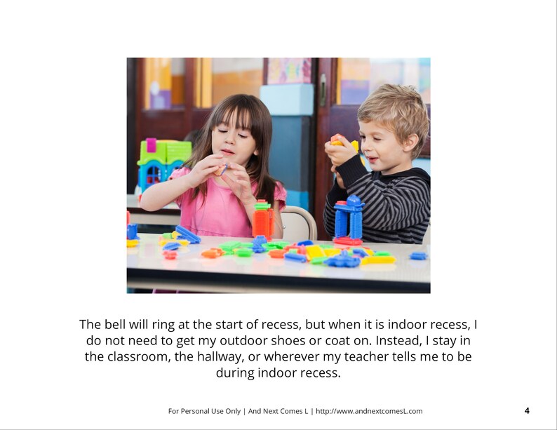 Social Story: Indoor Recess | Etsy