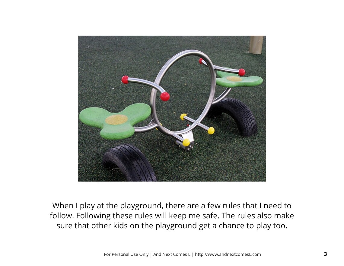 Social Story: Playing at the Playground - Etsy
