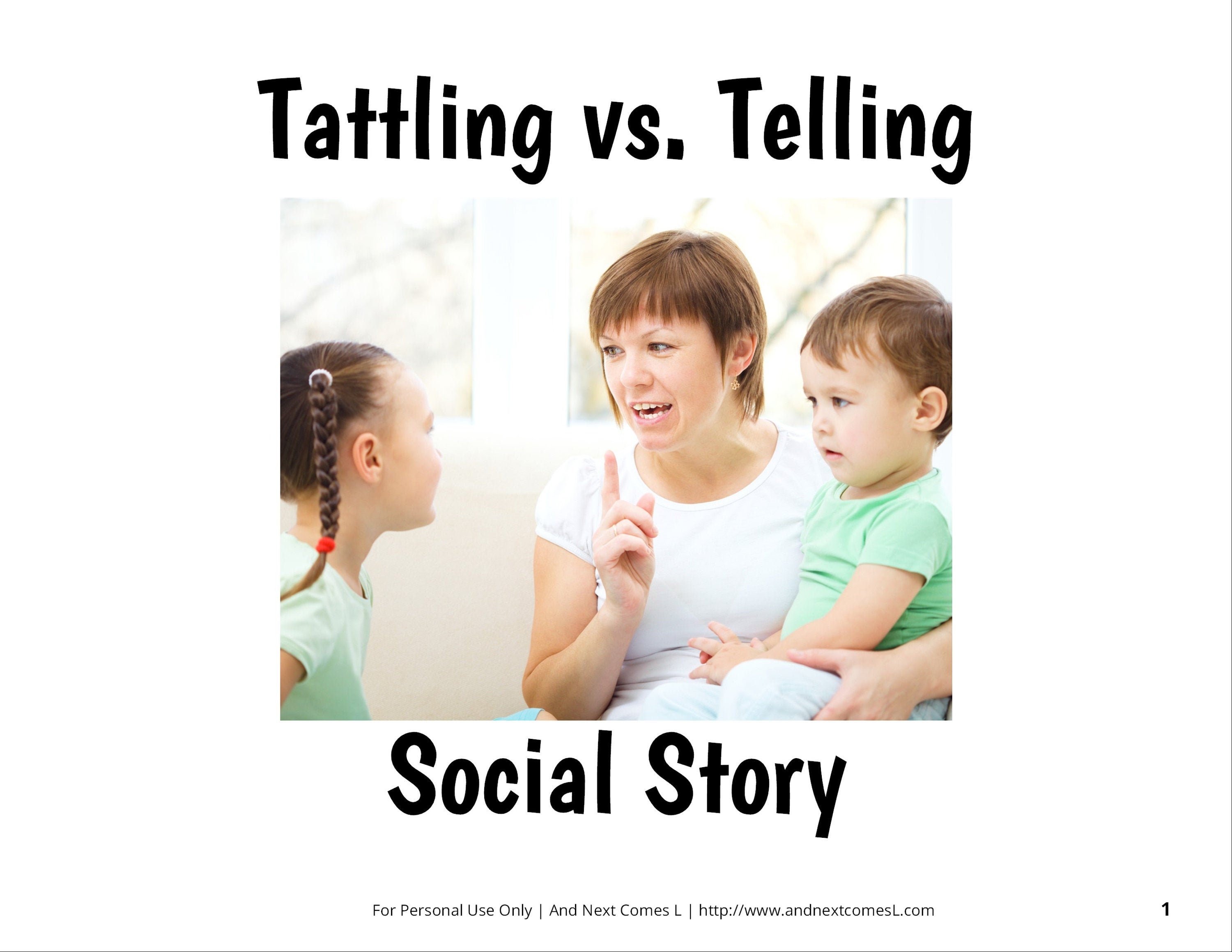 Social Story: Tattling Vs Telling - Etsy