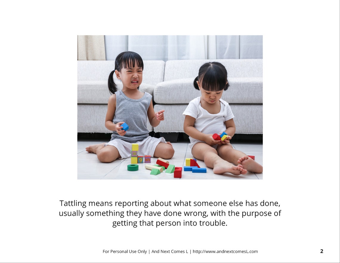 Social Story: Tattling Vs Telling | Etsy