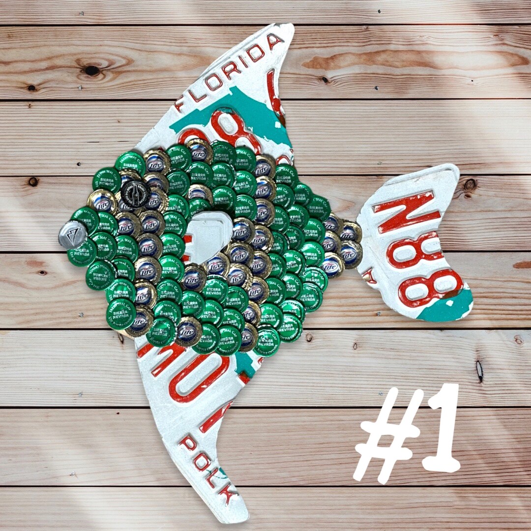 Bottle Cap Angle Fish Florida - Etsy