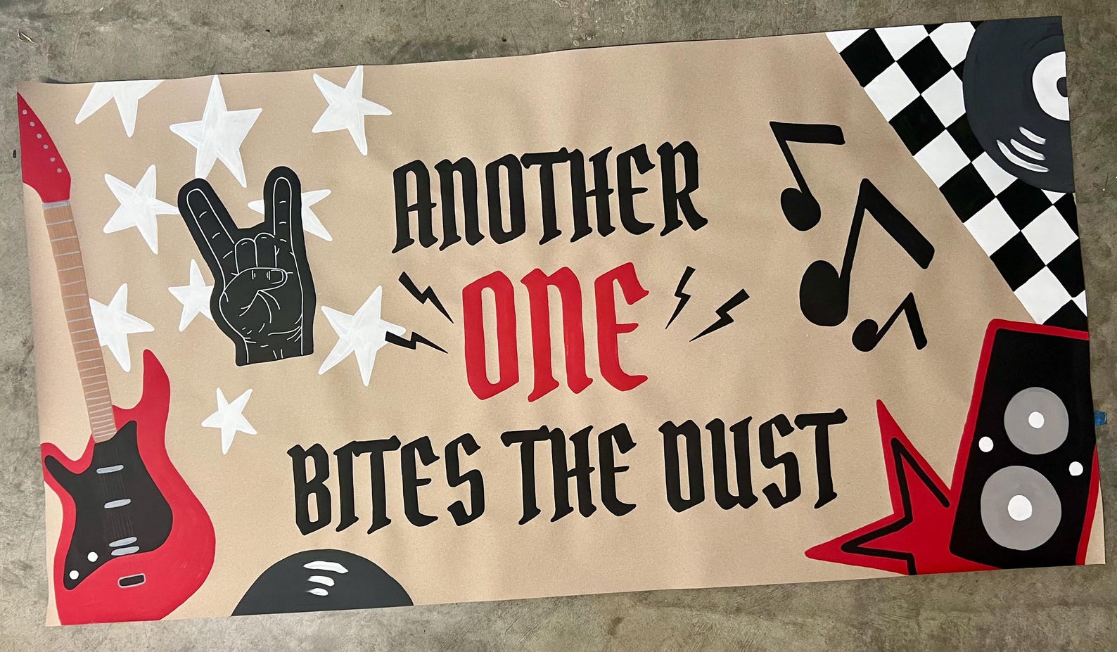 Another One Bites the Dust Banner, CUSTOMIZABLE, 1st Birthday Party ...