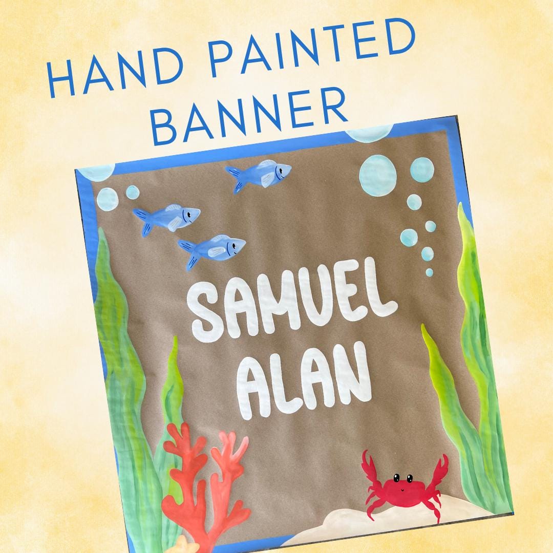 Under the Sea Painted Banner, CUSTOMIZABLE, Under the Sea Birthday ...