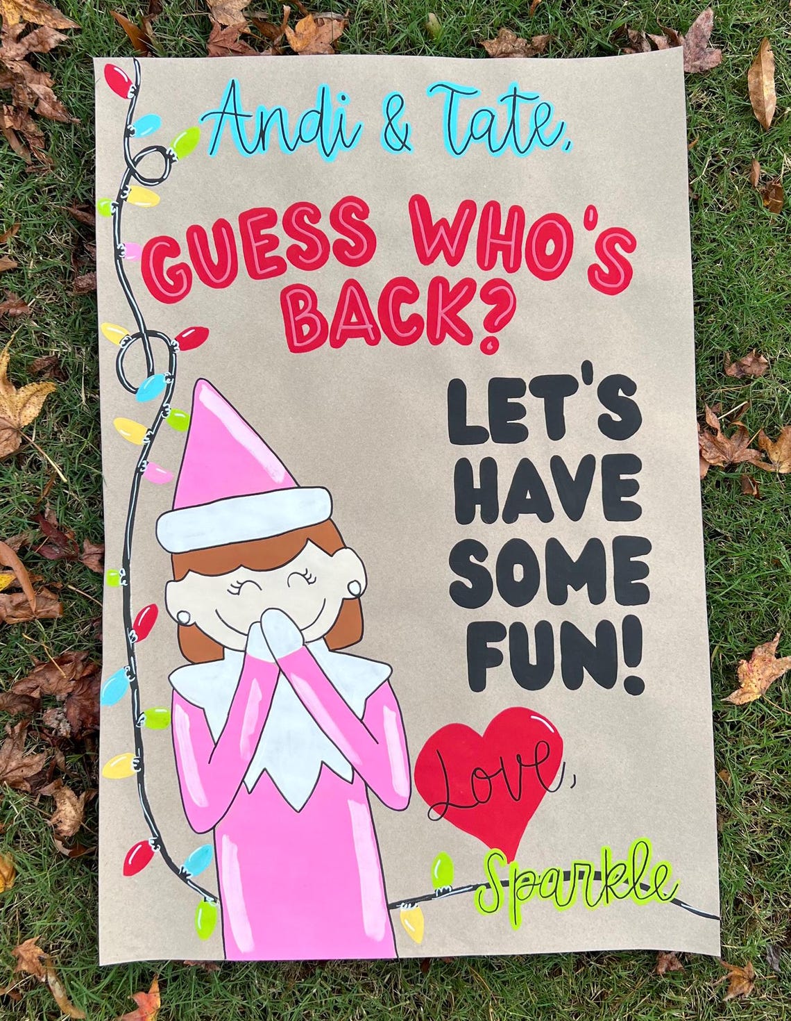 Elf on the Shelf Painted Banner, Elf Arrival Ideas, Letter From Elf ...