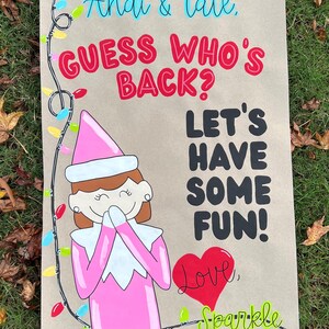 Elf on the Shelf Painted Banner, Elf Arrival Ideas, Letter From Elf ...