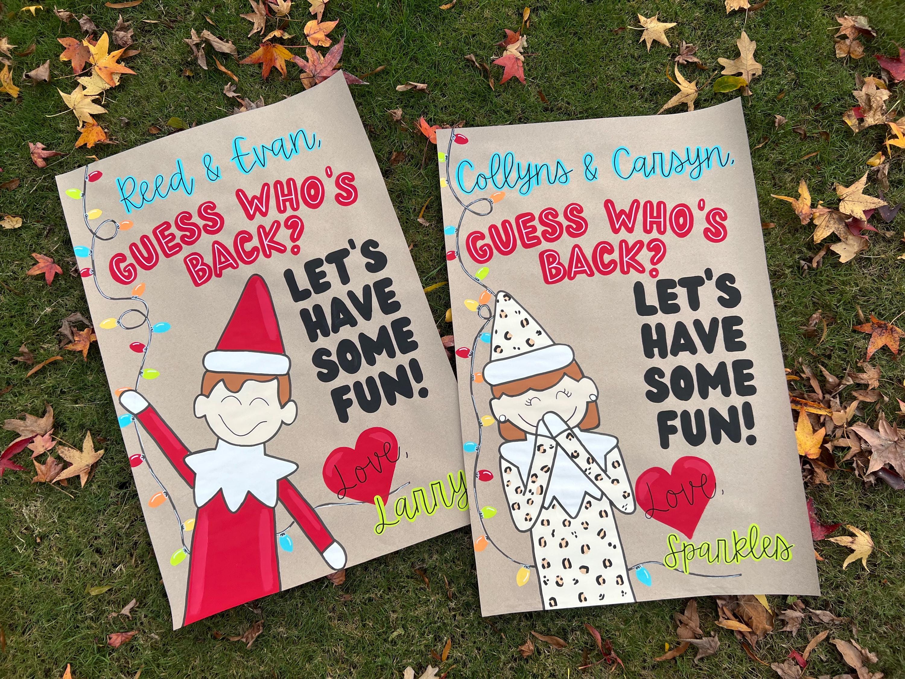 Elf on the Shelf Painted Banner, Elf Arrival Ideas, Letter From Elf ...