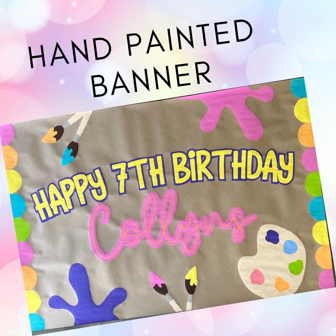 Paint Party Banner, Art Birthday Party, Kids Craft Party Decor ...