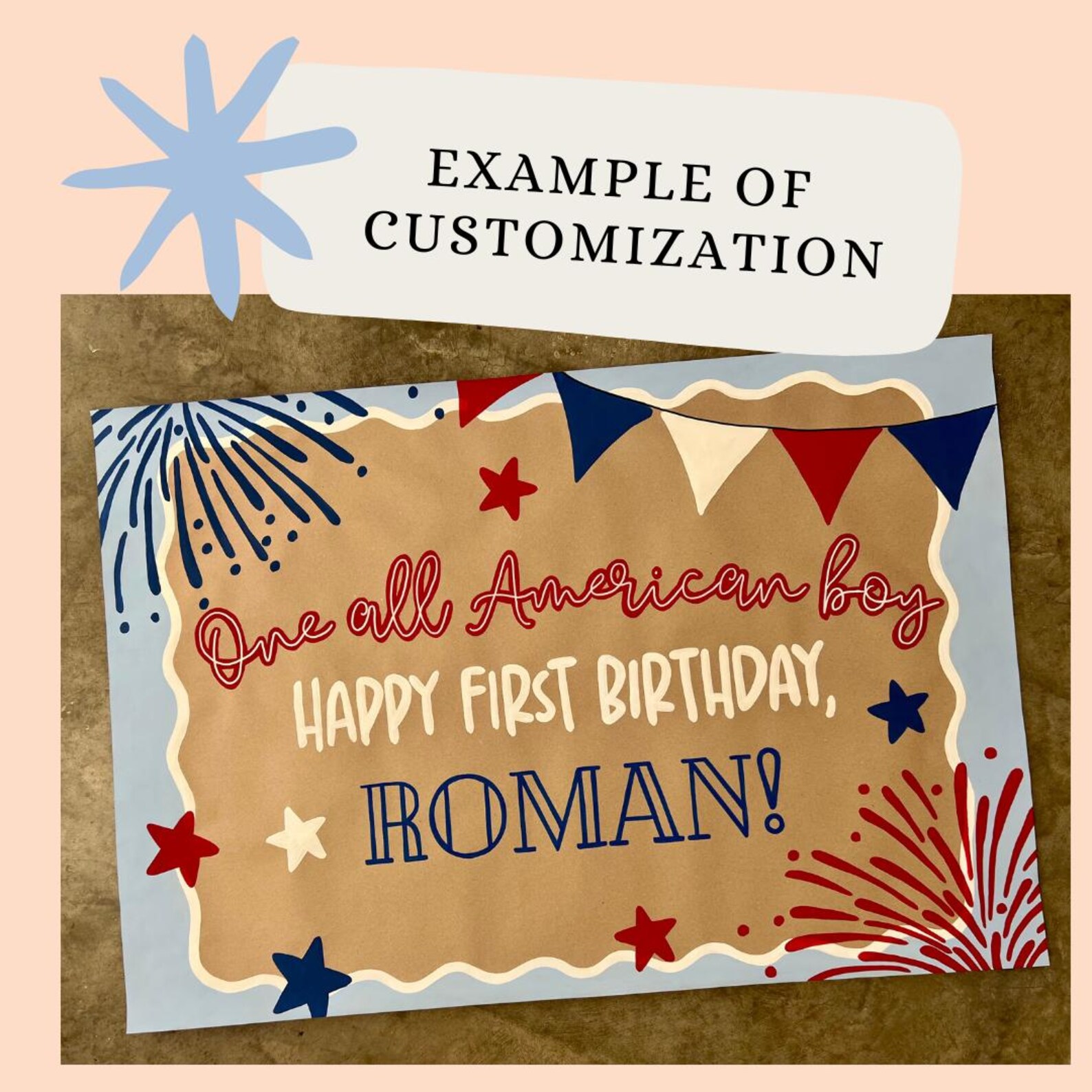 All American Boy Birthday Banner, CUSTOMIZABLE, Patriotic Birthday ...