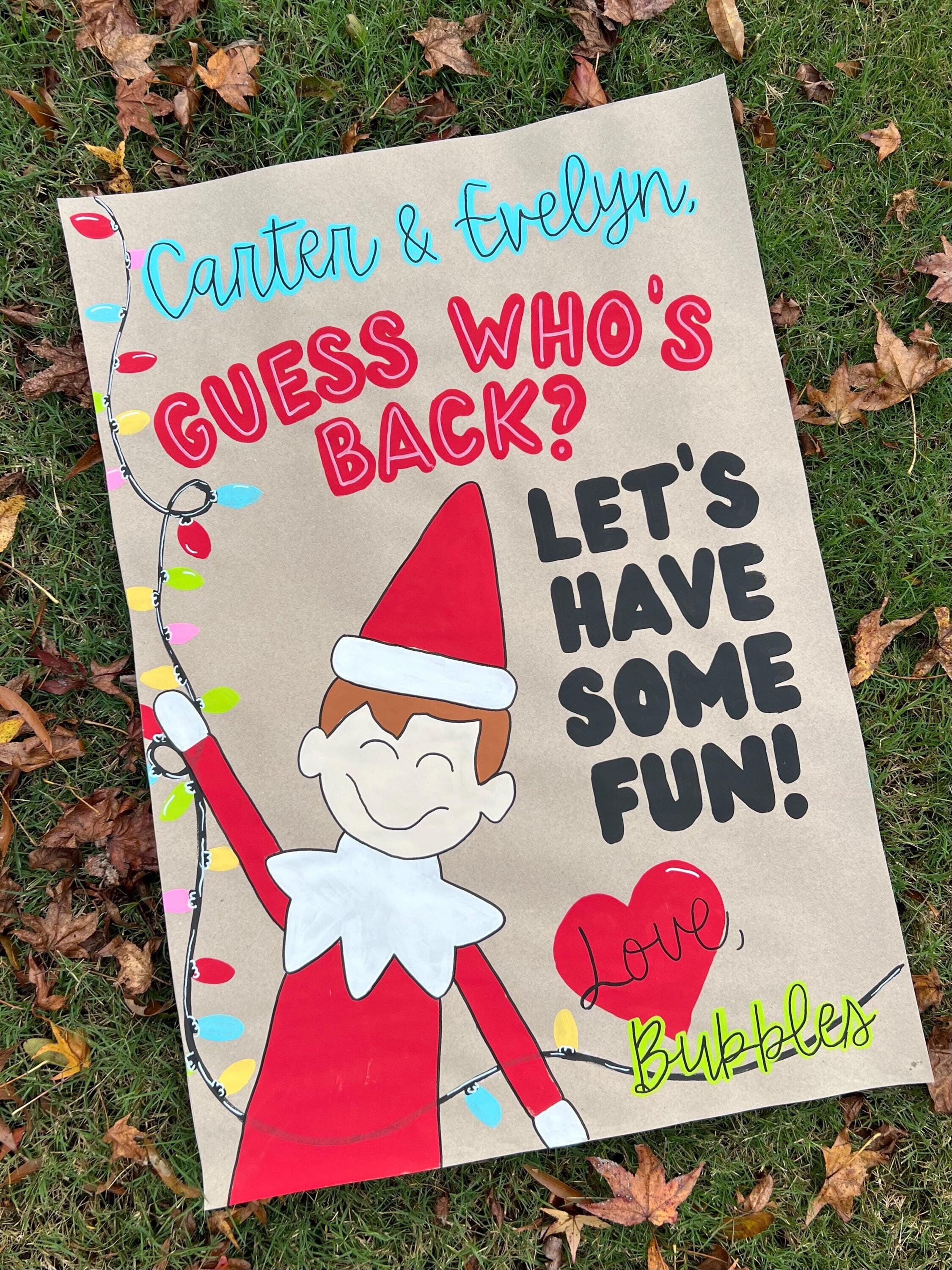 Elf on the Shelf Painted Banner, Elf Arrival Ideas, Letter From Elf ...