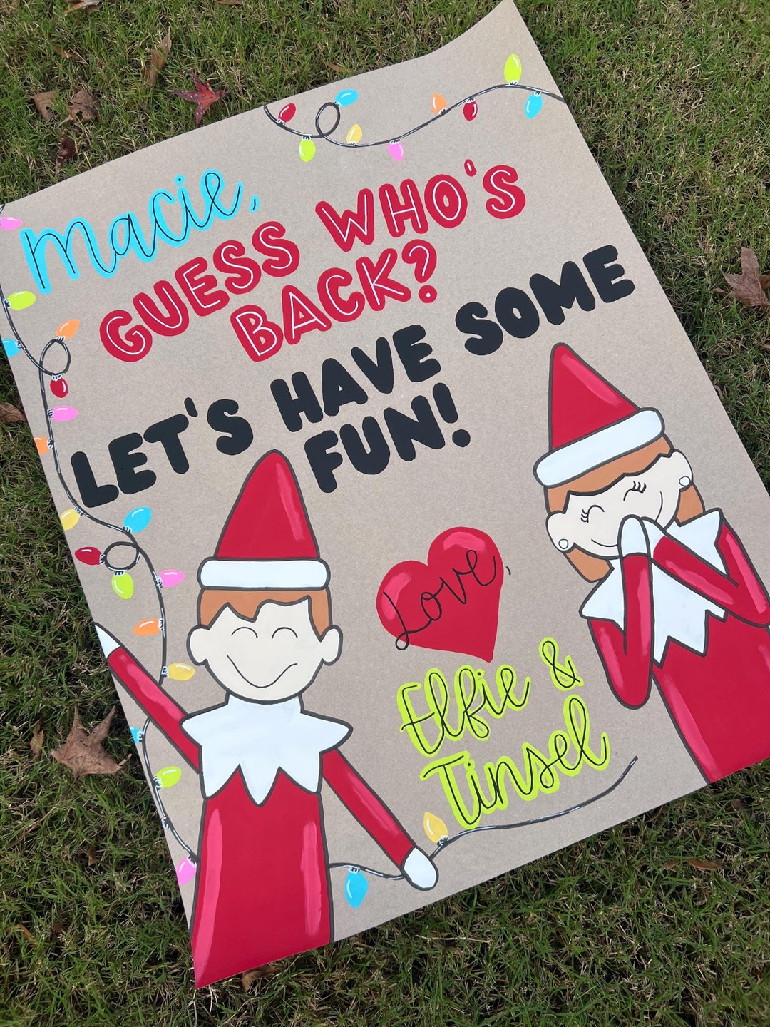 Elf on the Shelf Painted Banner, Elf Arrival Ideas, Letter From Elf ...