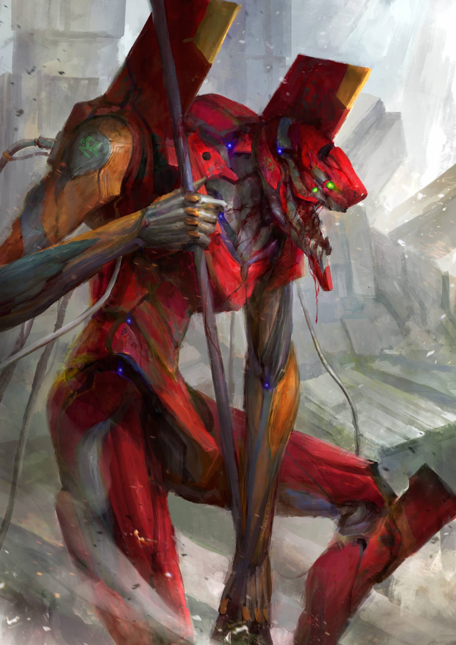 Neon Genesis Evangelion Unit-02 Berserk Mode Art Print // - Etsy France