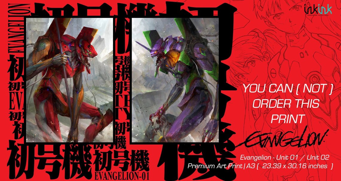 Neon Genesis Evangelion Unit-02 Berserk Mode Art Print // | Etsy