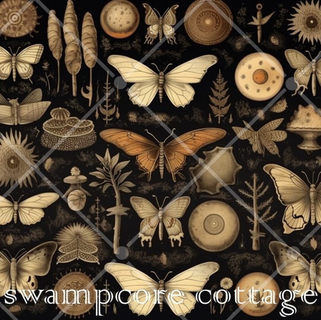 Dark Cottagecore Moths Forest Witchy Digital Download - Etsy