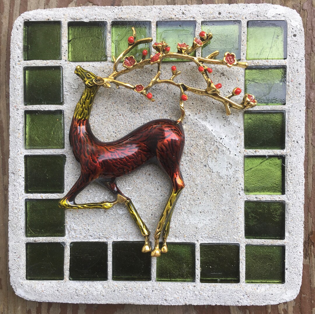 Mixed Media spring Stag Fantasy, Spring, Stag, Treasure Stone - Etsy