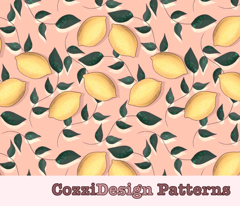 Simple Lemon Seamless Digital Paper Downloadable Lemon - Etsy
