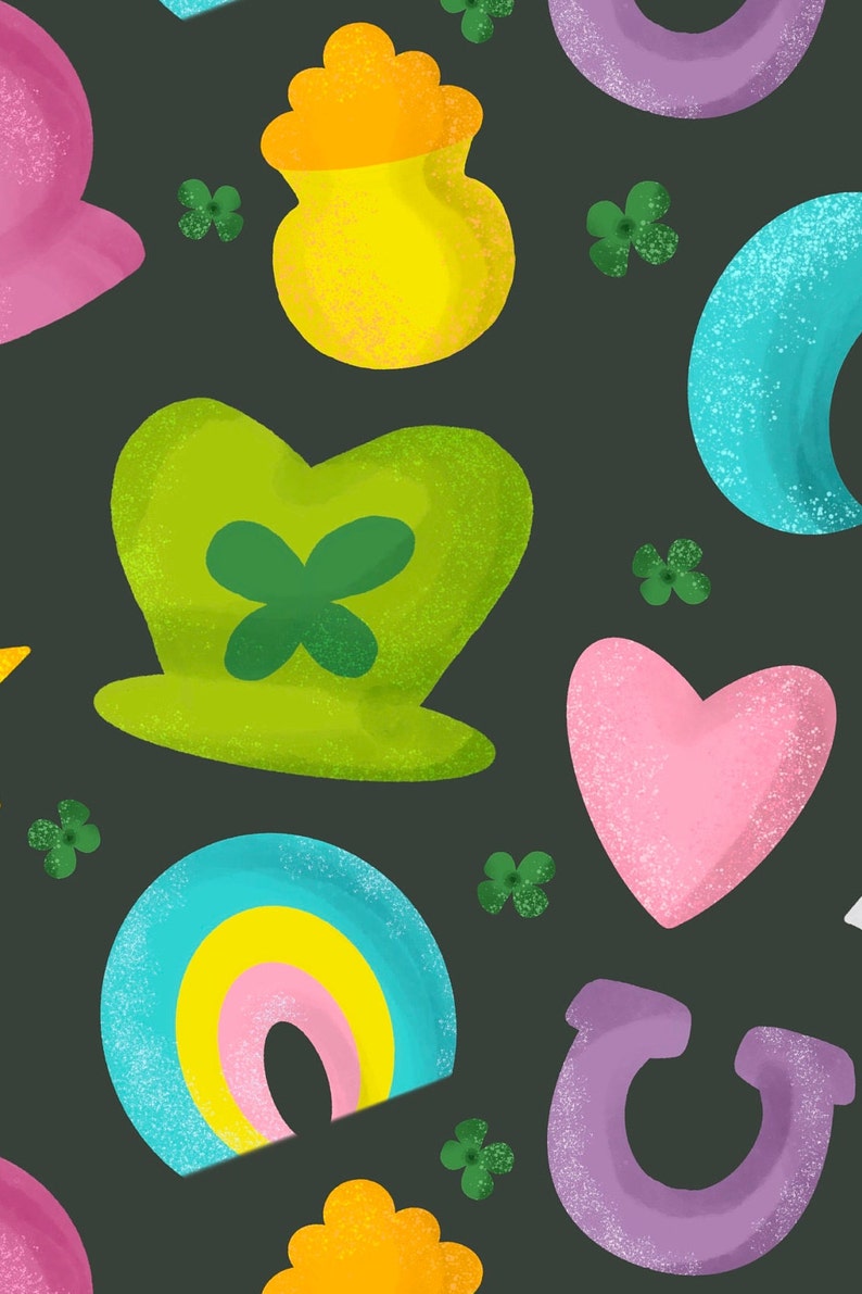 Lucky Charms Seamless Pattern, Downloadable Lucky Charms Pattern for ...