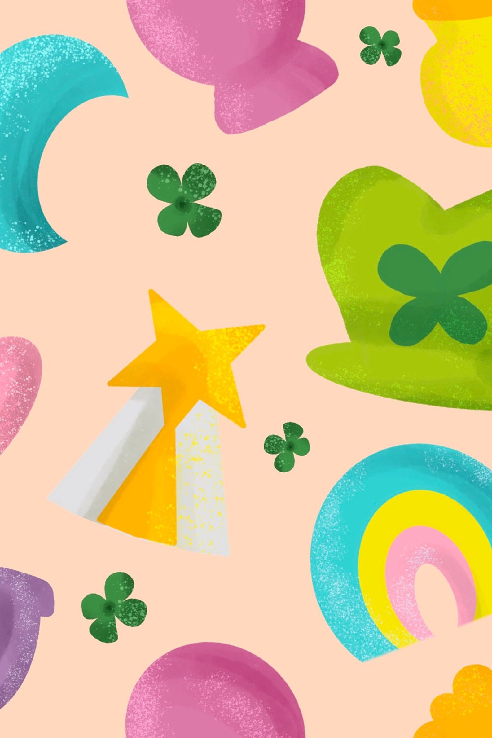 Lucky Charms Seamless Pattern, Downloadable Lucky Charms Pattern for ...