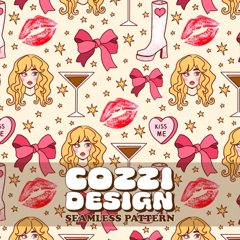 Sabrina Carpenter Inspired Seamless Pattern, Downloadable Sabrina ...