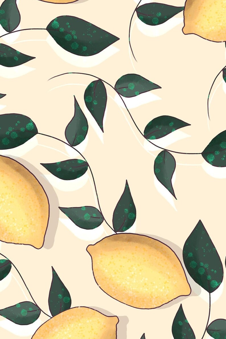 Simple Lemon Seamless Digital Paper Downloadable Lemon - Etsy