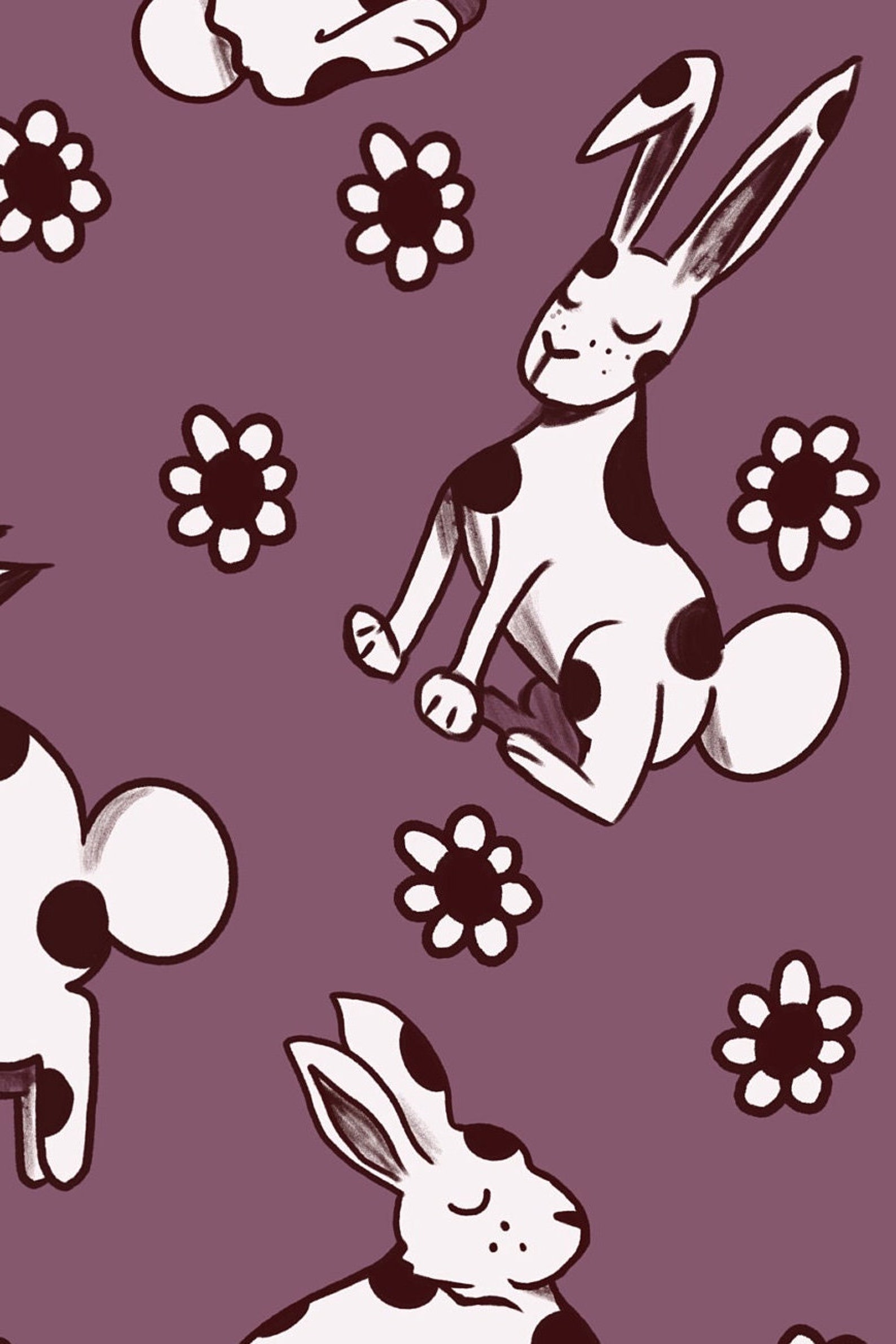 Cute Bunnies Seamless Pattern, Downloadable Easter Bunny Pattern for ...