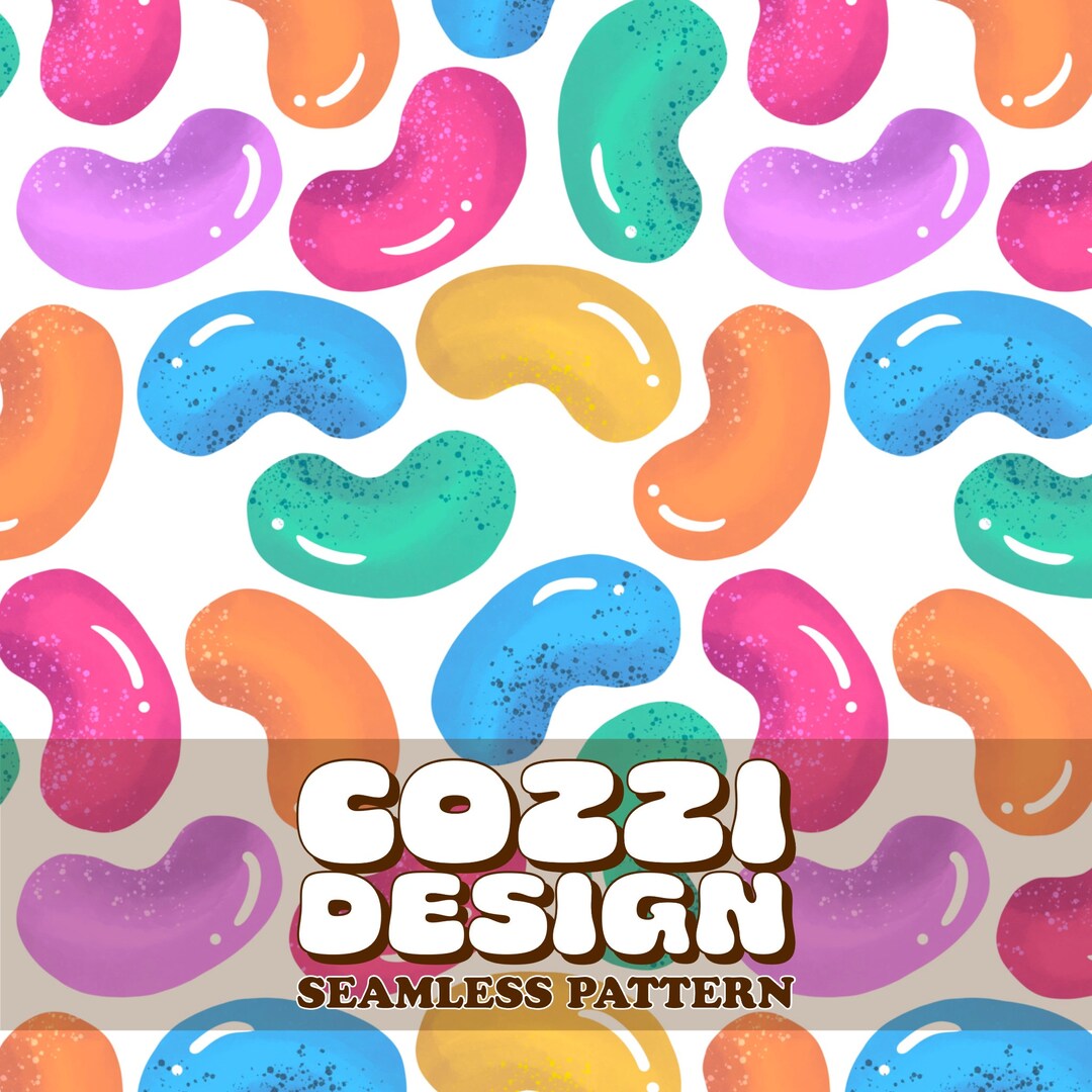 Jelly Beans Easter Seamless Pattern, Downloadable Easter Jellybeans ...