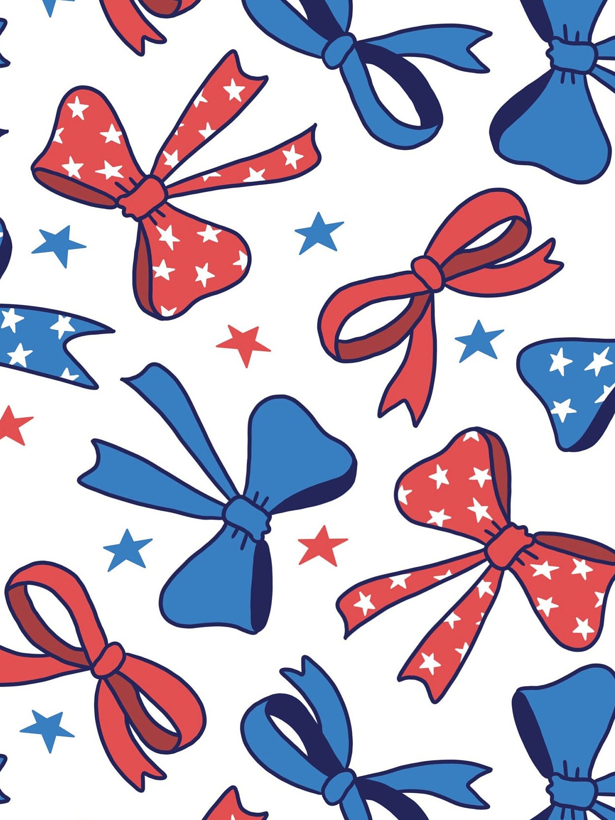 Fourth of July Bows Seamless Pattern, Downloadable Seamless Coquette ...