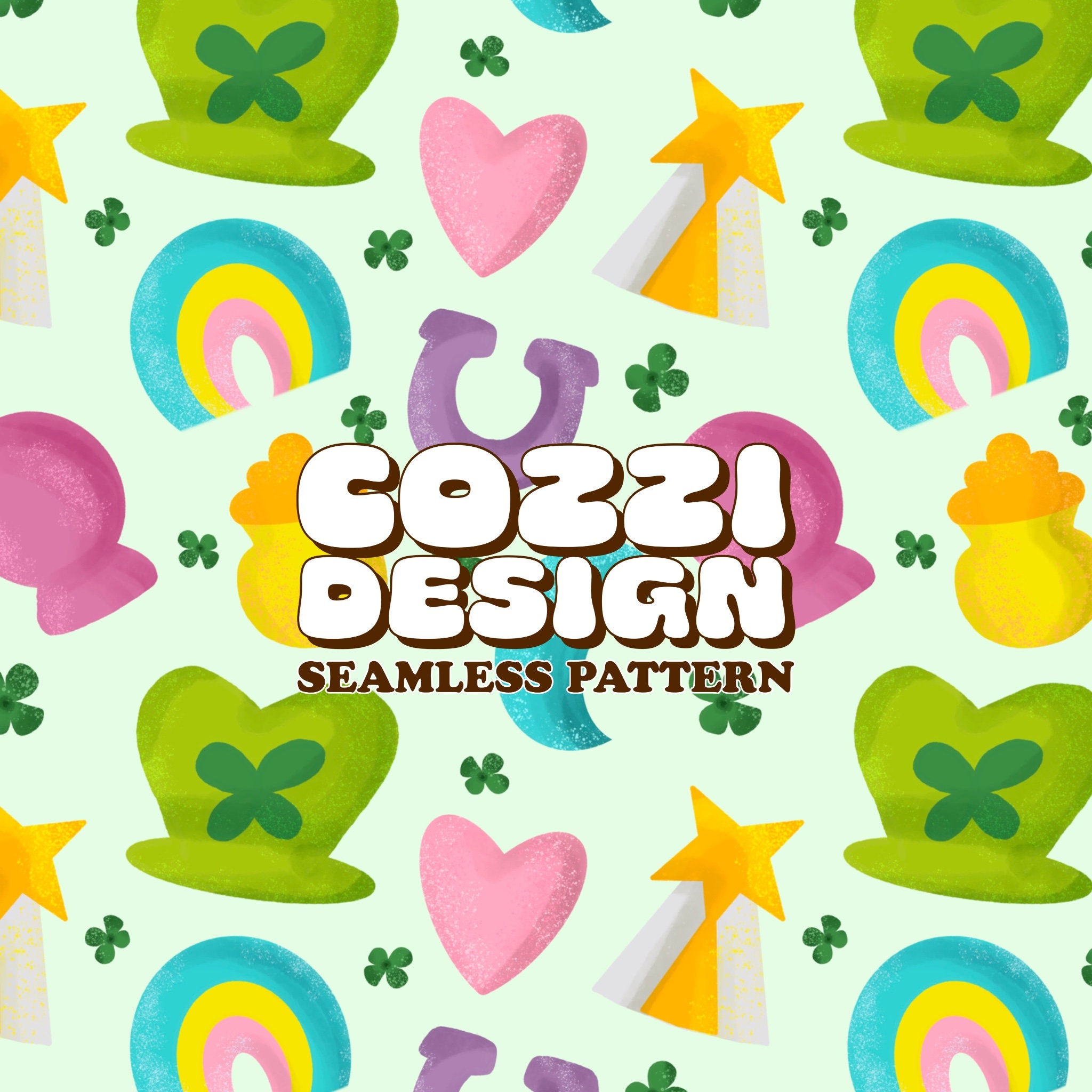Lucky Charms Seamless Pattern, Downloadable Lucky Charms Pattern for ...