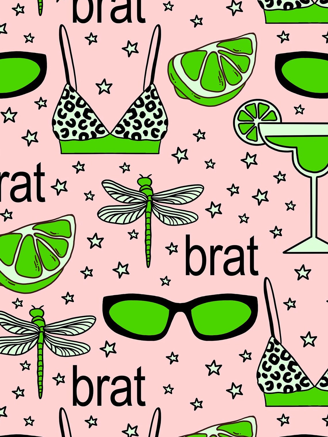 Brat Summer Seamless Pattern, Downloadable Brat Summer Pattern for ...