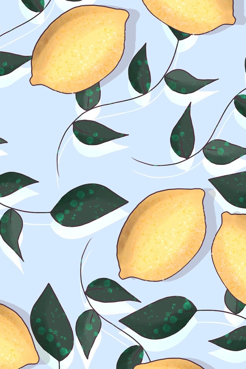 Simple Lemon Seamless Digital Paper Downloadable Lemon - Etsy