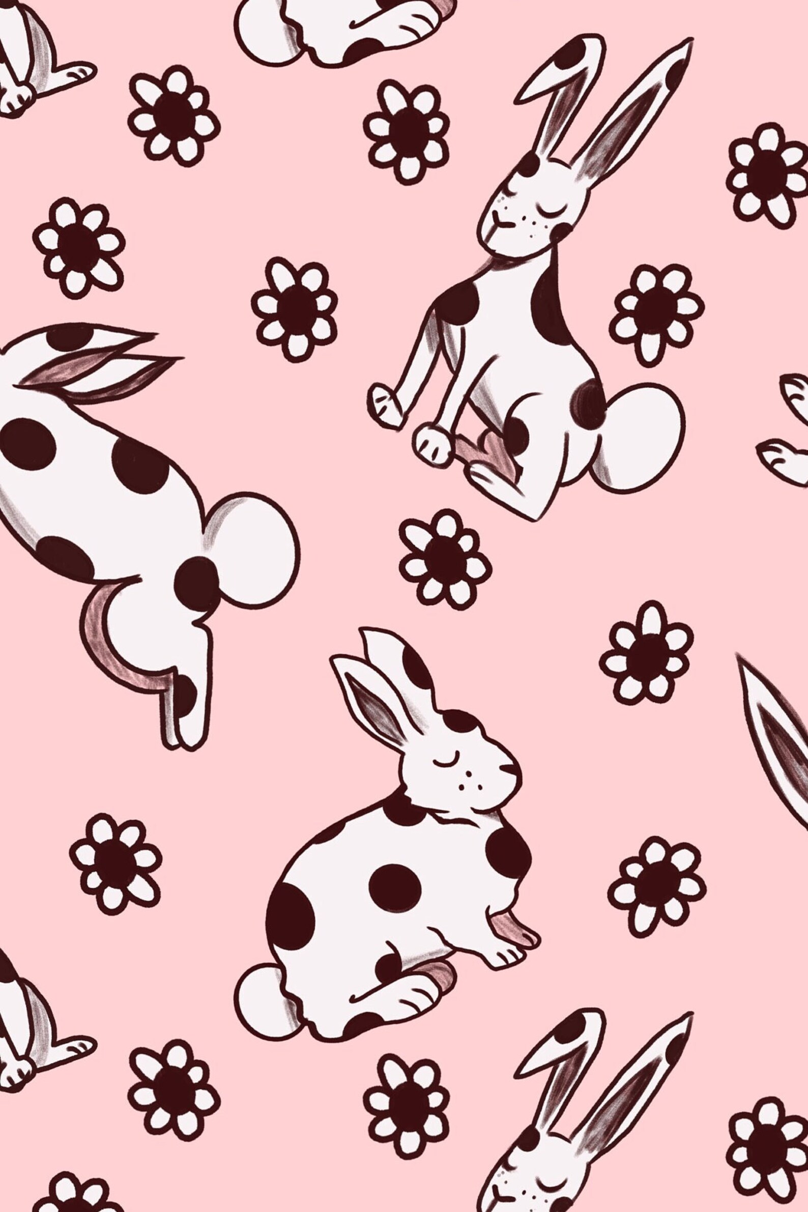 Cute Bunnies Seamless Pattern, Downloadable Easter Bunny Pattern for ...