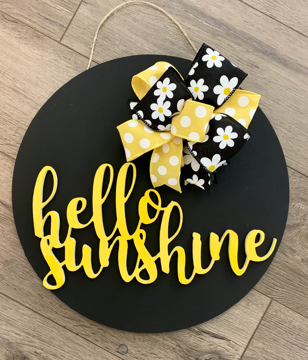 Hello Sunshine Door Hanger - Front Door Sign - Spring Door Decor - Door ...
