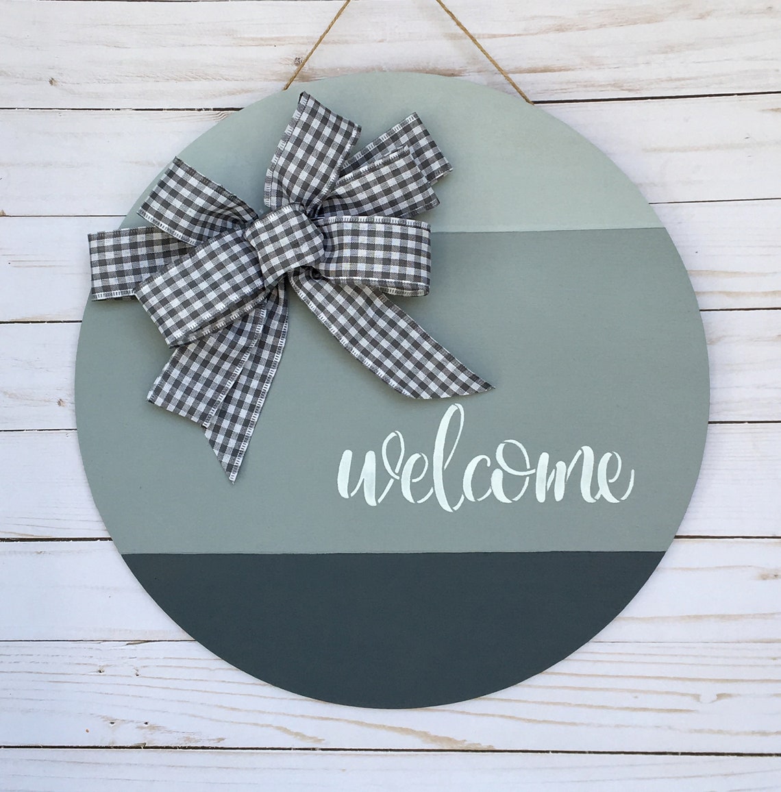 Welcome Door Hanger Front Door Hanger Home Door Sign Round - Etsy