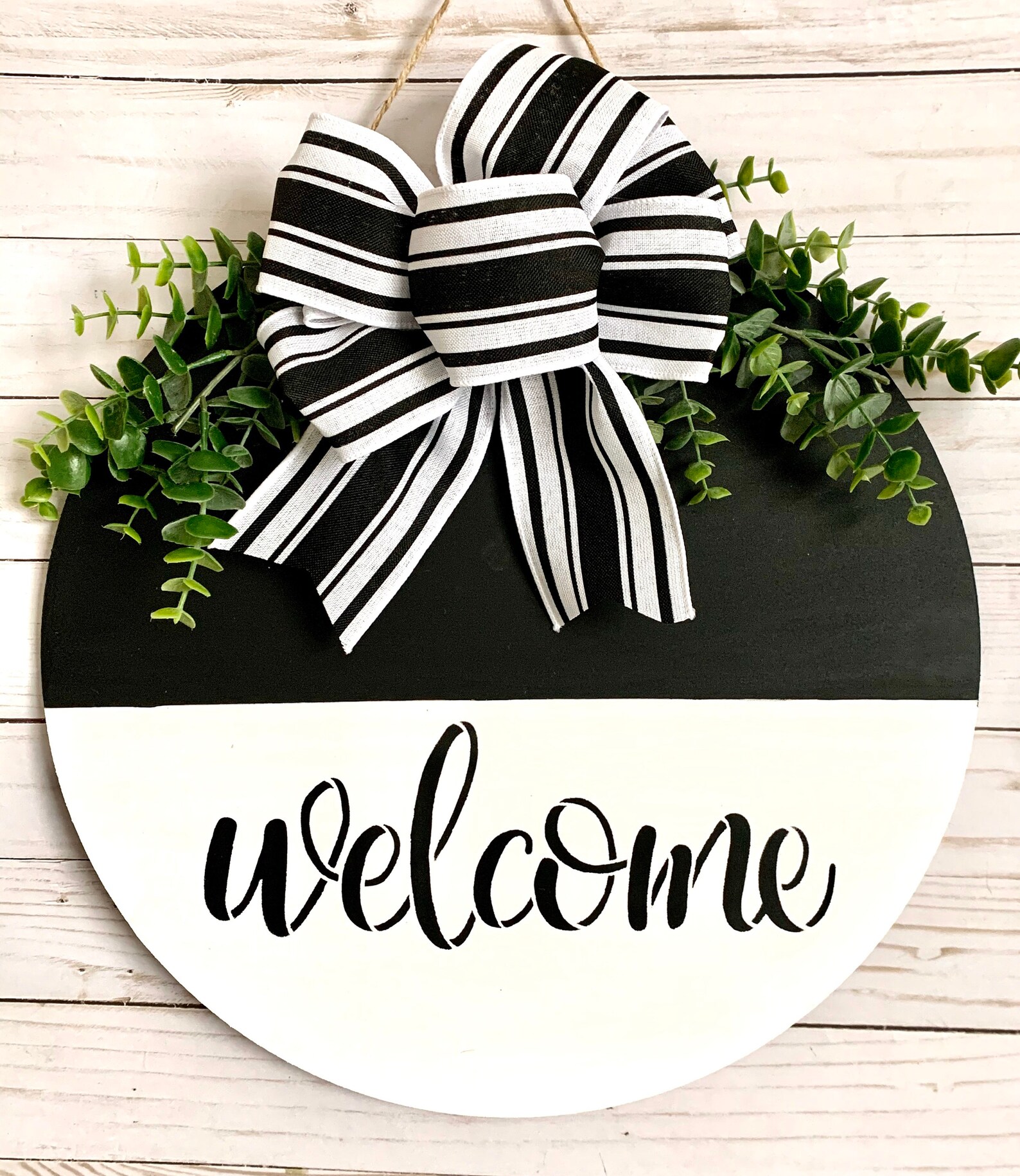 Front Door Welcome Sign Spring Welcome Sign Black and - Etsy