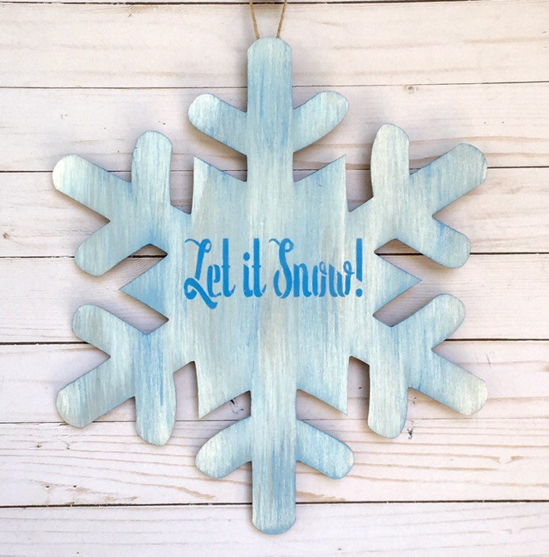 Snowflake Door Hanger Winter Door Decor Let It Snow Decor Winter Door ...