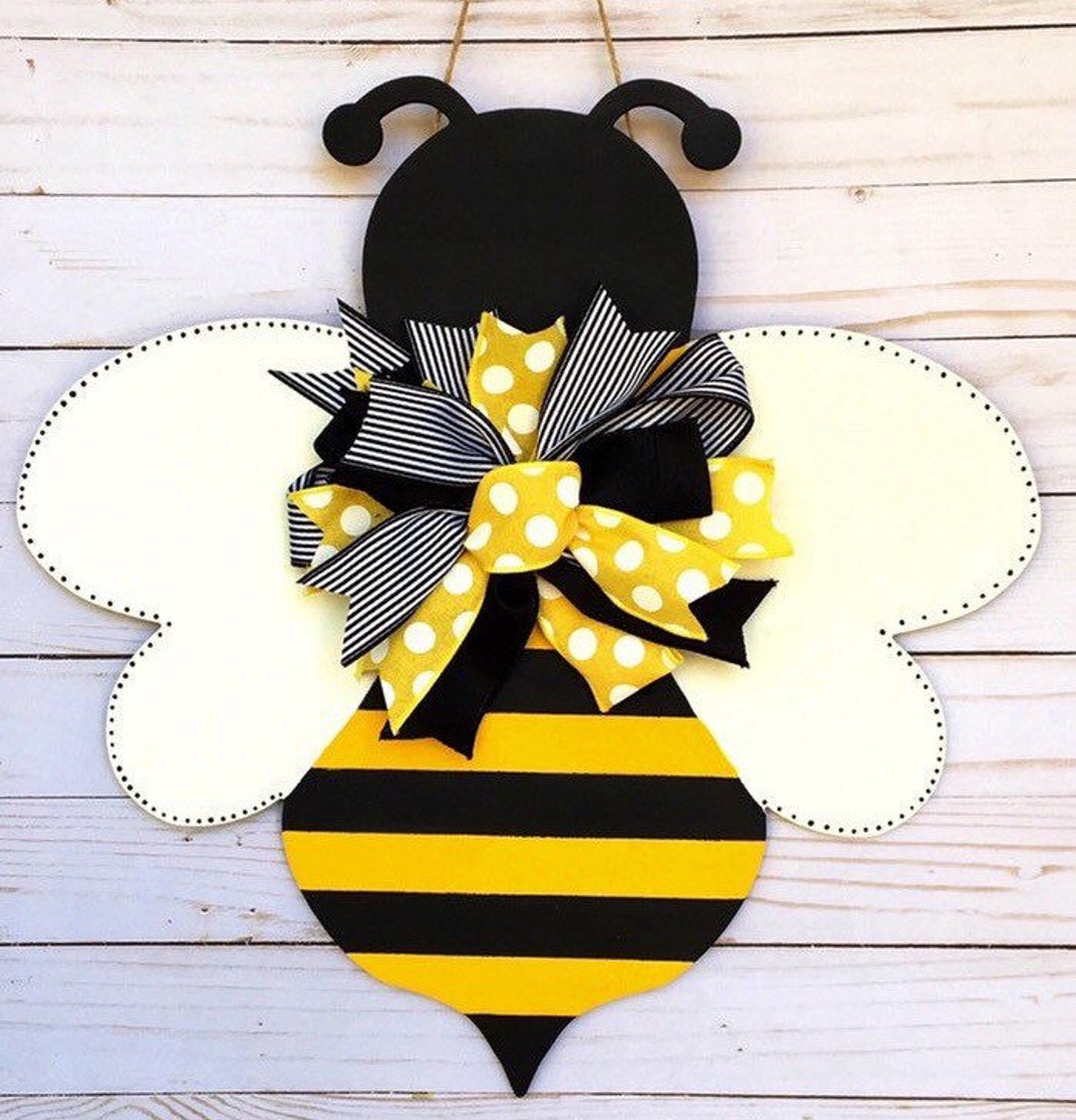 Bumble Bee Door Hanger - Bumble Bee Decor - Spring Door Hanger - Front ...