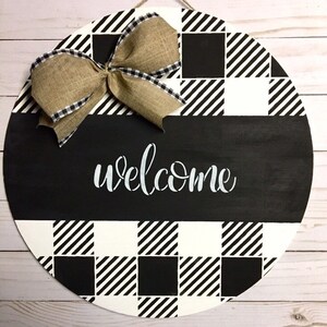 Black and White Buffalo Check Sign Welcome Sign Buffalo | Etsy