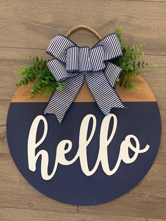 Hello Door Hanger Front Door Sign Front Door Hanger Door - Etsy