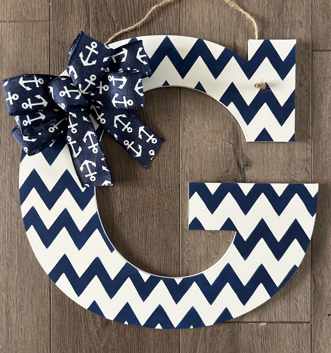 Nautical Door Hanger - Navy Anchor Door Decor - Nautical Door ...