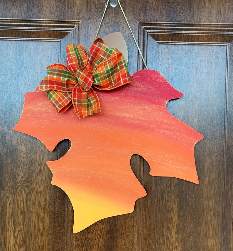 Fall Leaf Door Hanger Fall Door Hanger Front Door Decor - Etsy