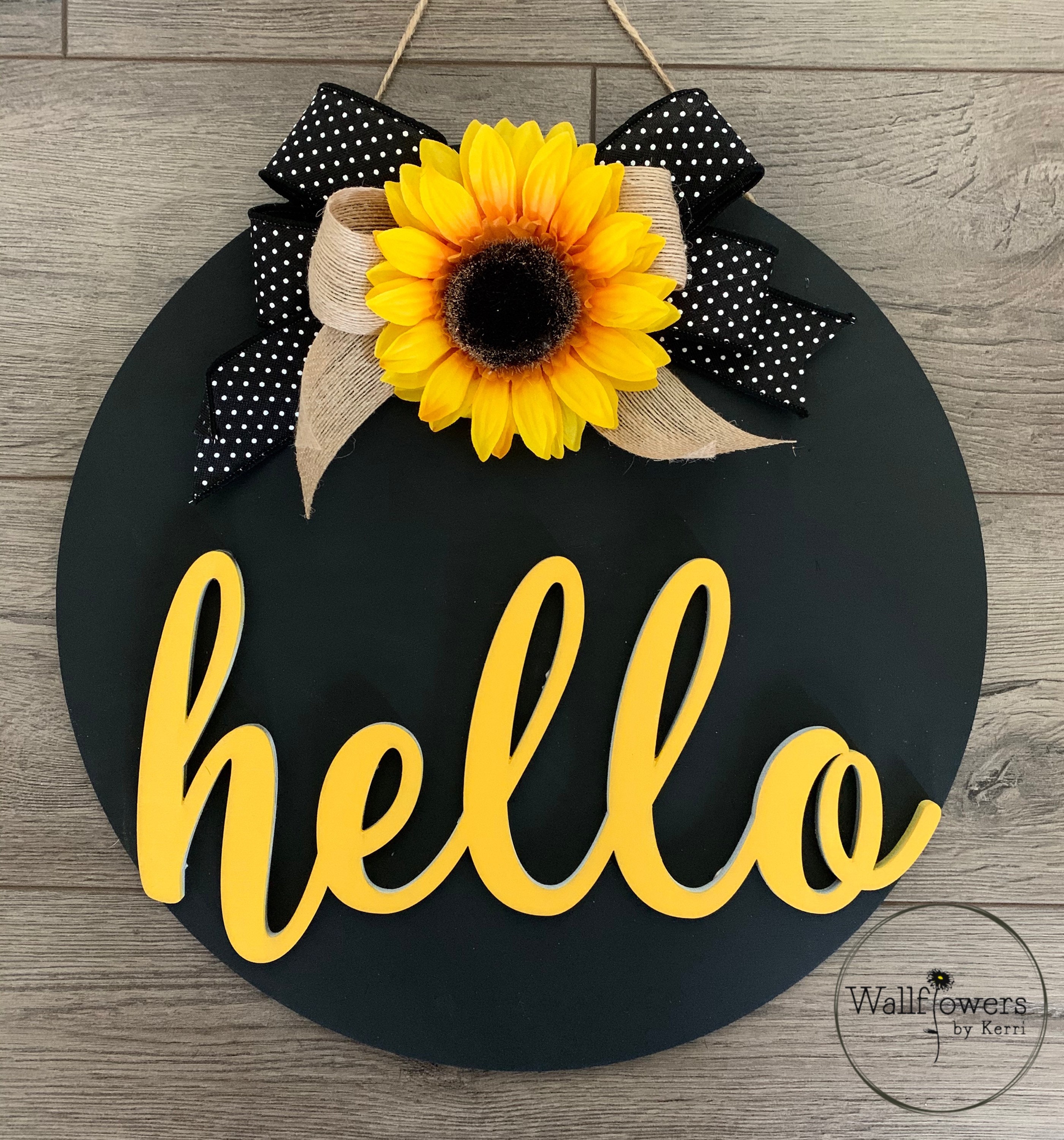 Sunflower Door Hanger Front Door Sign Fall Door Hanger | Etsy