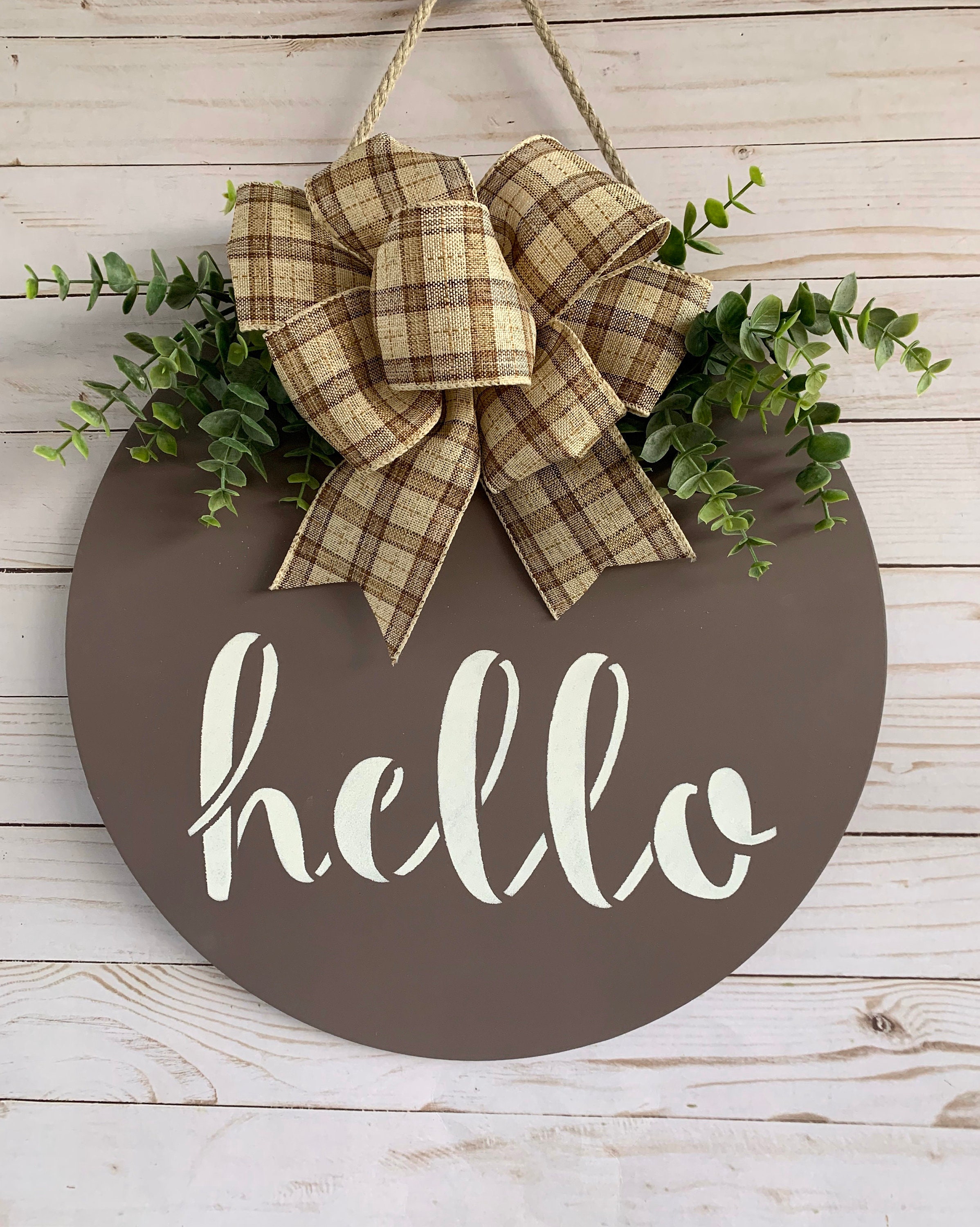 Front Door Hello Sign Spring Hello Sign Porch Wood Sign - Etsy