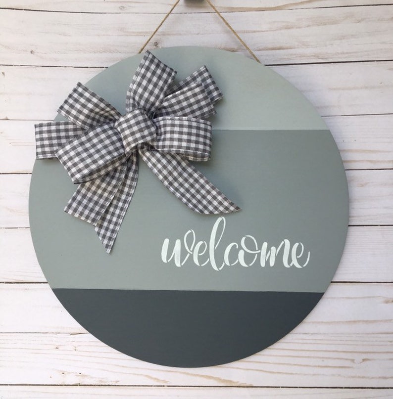 Welcome Door Hanger Front Door Hanger Home Door Sign Round | Etsy